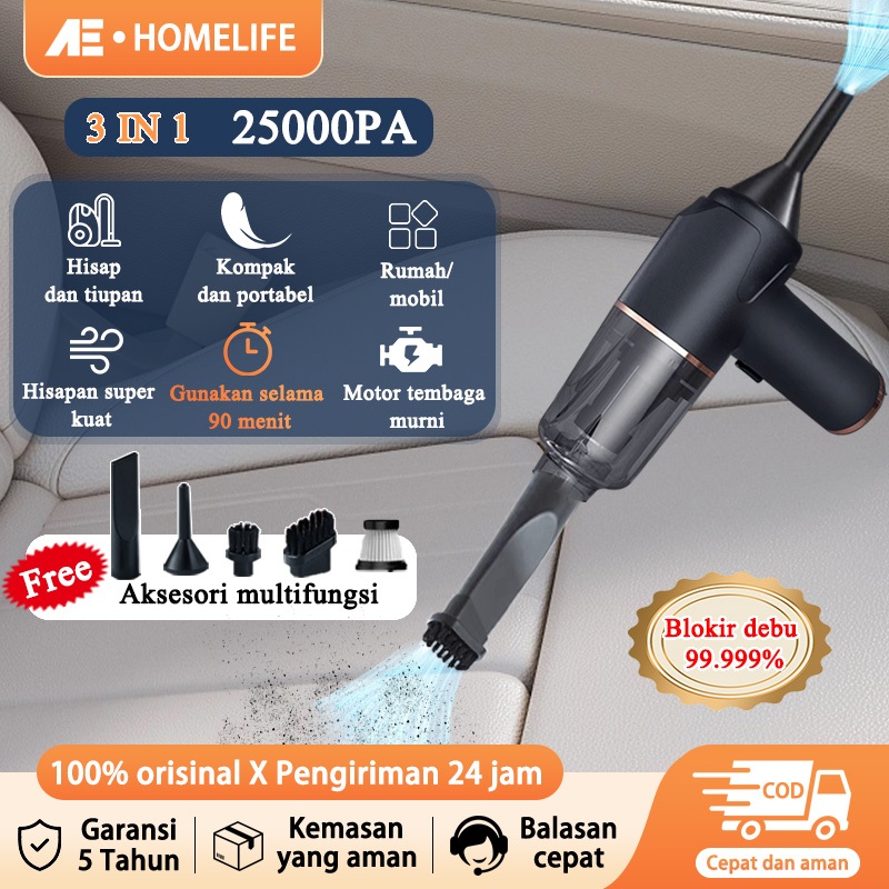 Jual AE 3 IN 1 Vacuum Cleaner Portable Mobil Penyedot Debu Mobil Vacum ...