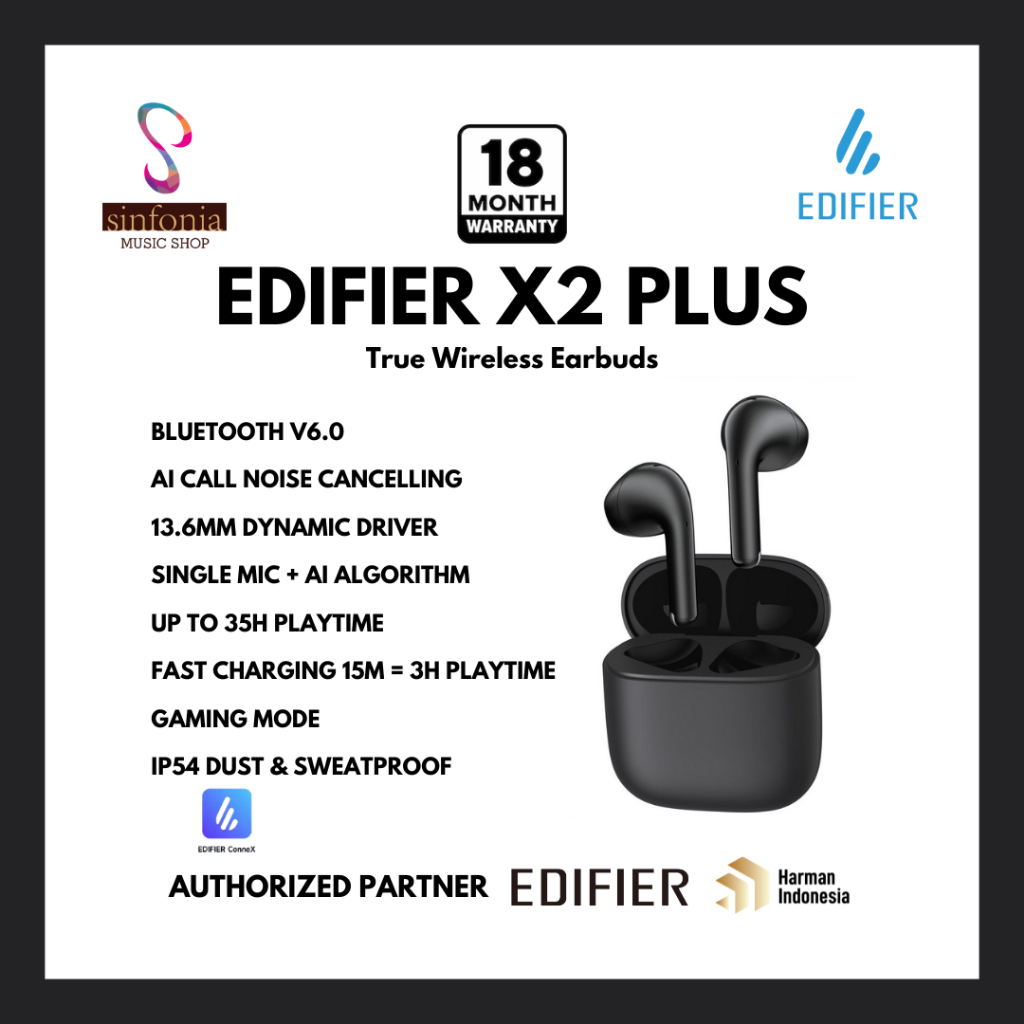 Jual EDIFIER X2 PLUS True Wireless Earbuds | Shopee Indonesia