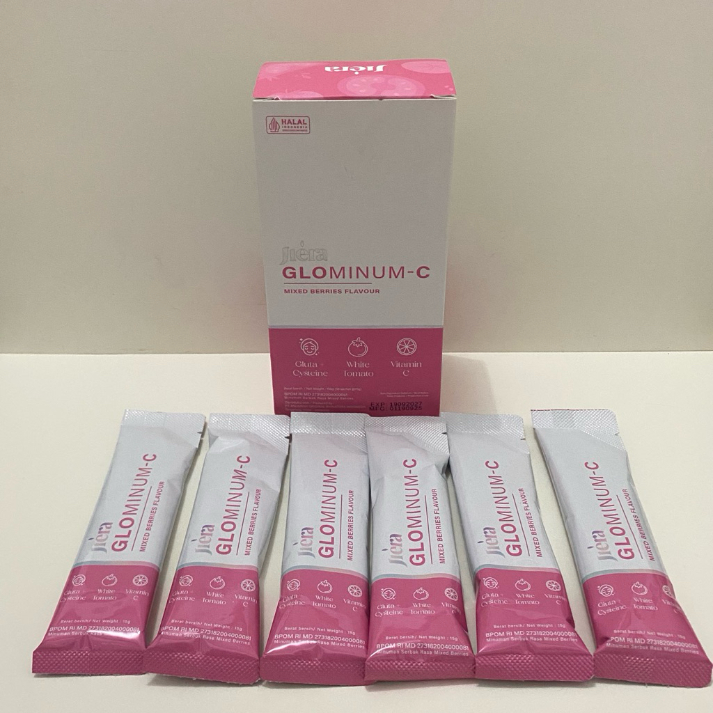 Jual [new] jiera glominum-c minuman glutathione dan collagen drink 6 ...