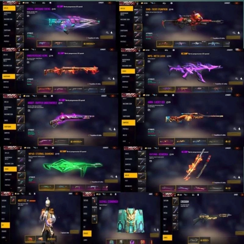 Jual AKUN FF Sultan-Level Tinggi,Skin Langkap,ready akun ff murah-bagus ...