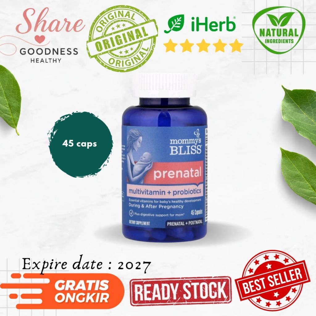 Jual Mommys Bliss Prenatal Multivitamin + Probiotic 45 capsul | Shopee ...