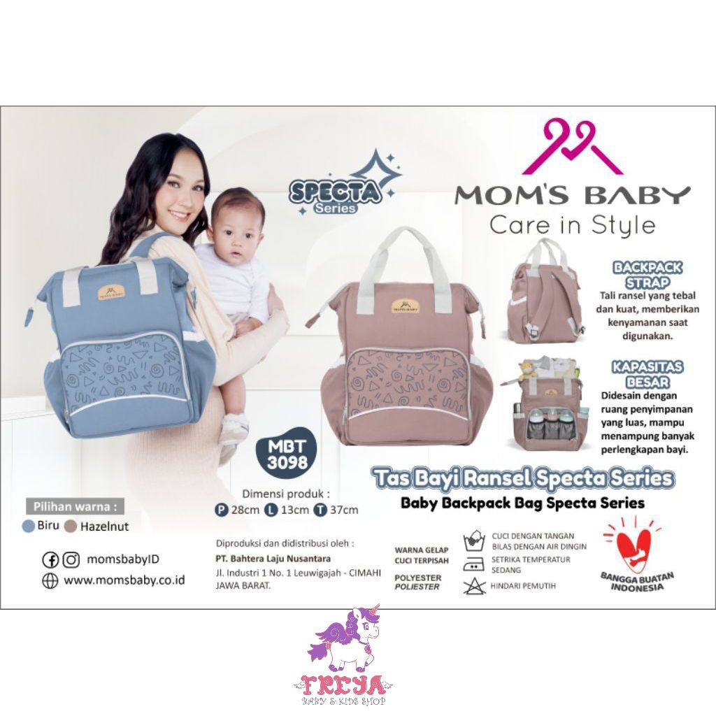 Jual Moms Baby - Tas Bayi Ransel Specta, Woody, Miracle & Indie Series ...
