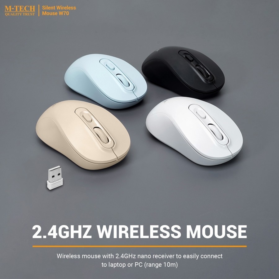 Jual Mouse M-Tech W70 Wireless Silent Optical 2.4G 1600dpi (Mouse ...