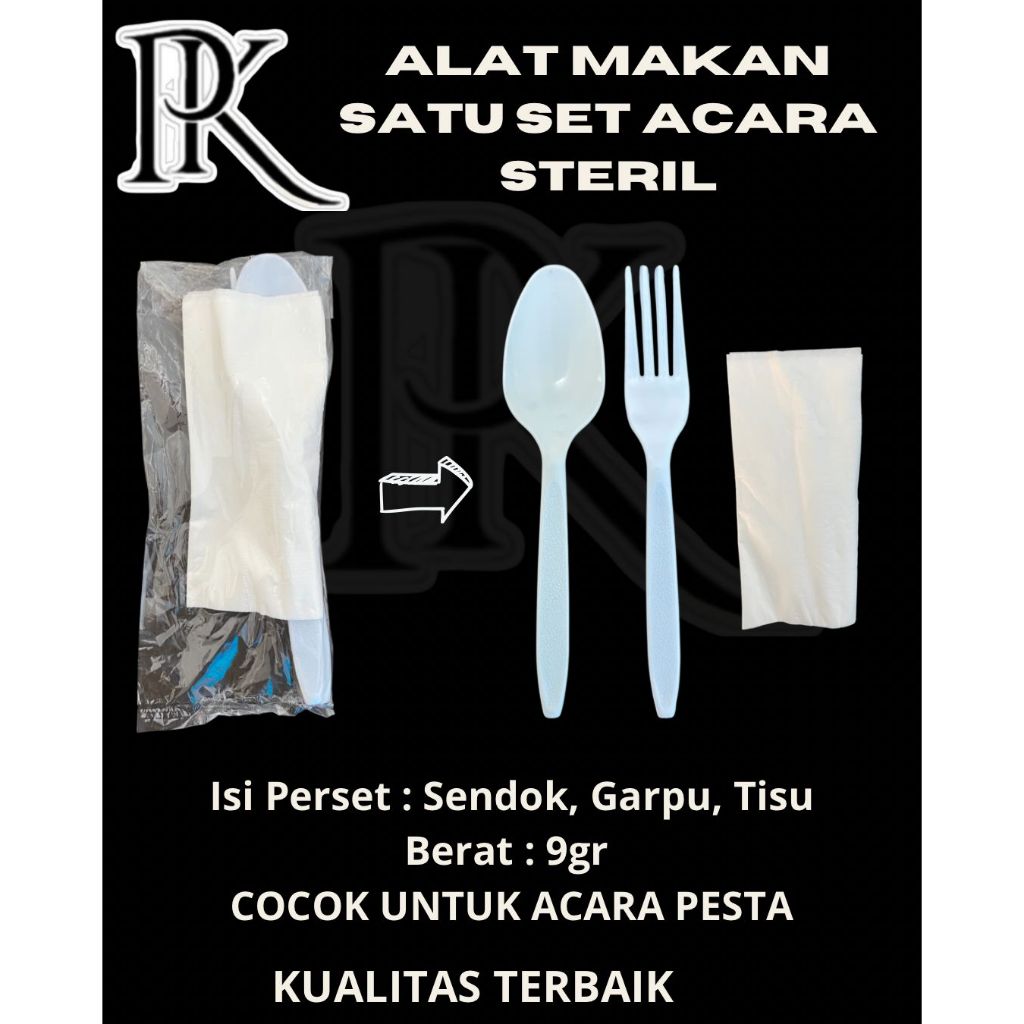 Jual Set Sendok Garpu Tisu Plastik Steril Higienis Alat Makan Cutlery ...