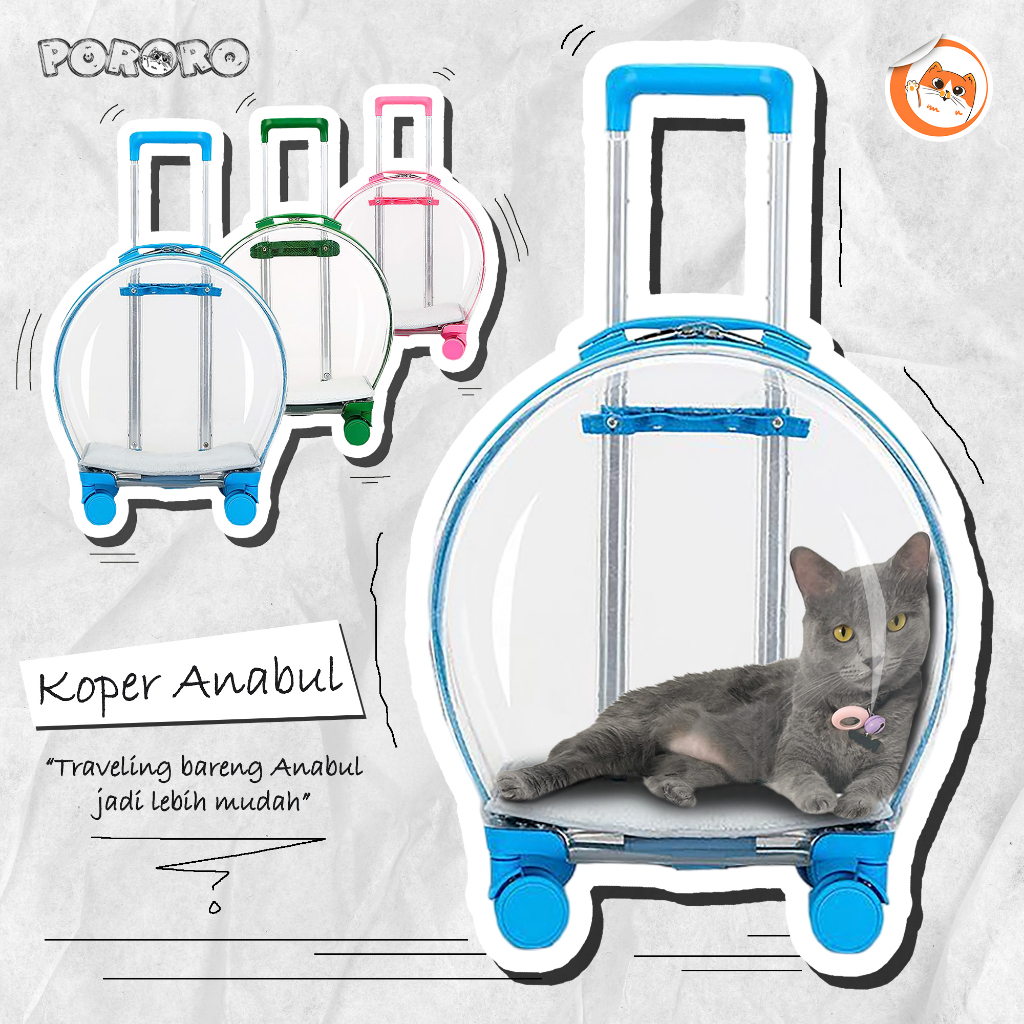 Jual PORORO - Koper Kucing Tas Transparan Kucing Anjing Trolley Cargo ...