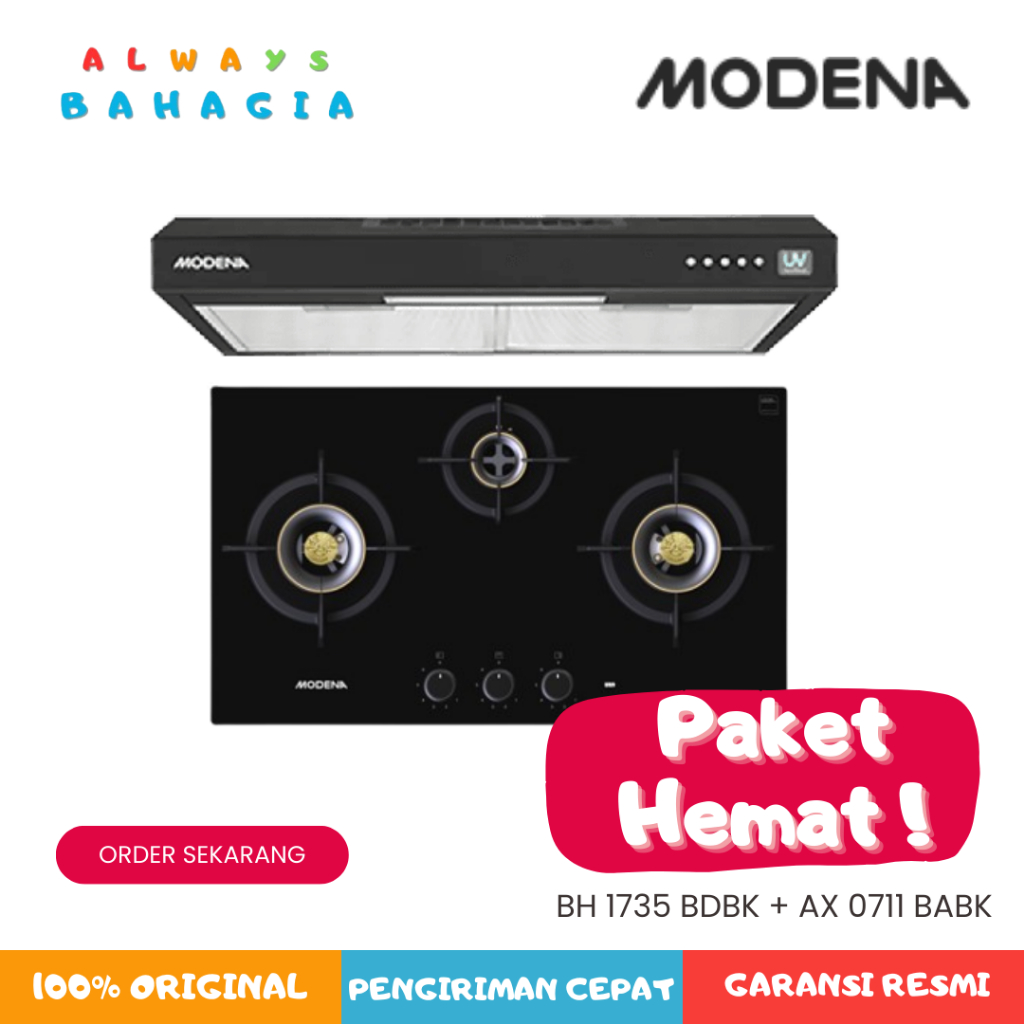 Jual MODENA BH 1735 BDBK + AX 0711 BABK paket hemat kompor dan ...