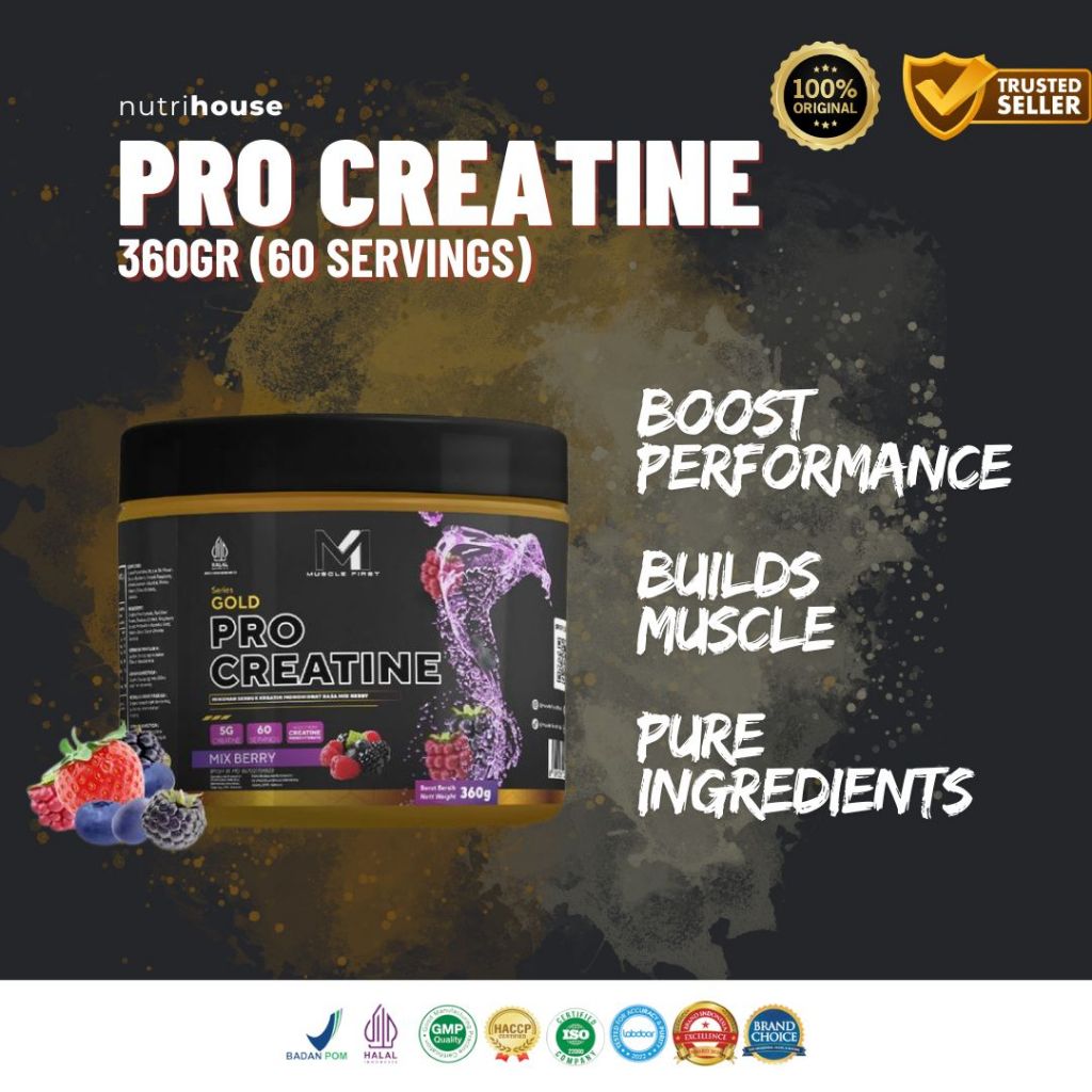 Jual M1 Muscle First Pro Gold Creatine 360 gram / MuscleFirst Creatine ...