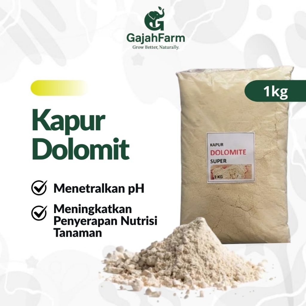 Jual GajahFram - Dolomit Pupuk Kapur Pertanian Dolomit Premium 1 kg ...