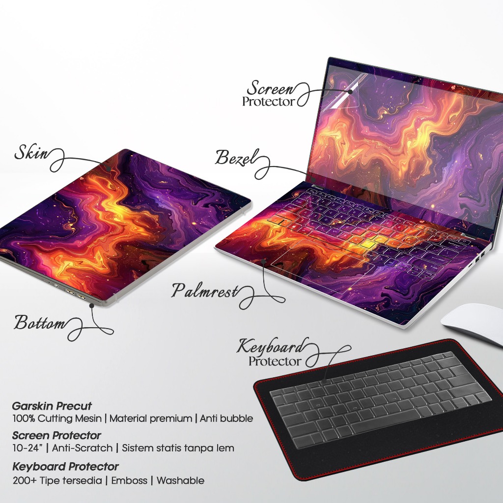 Jual Precut Garskin Laptop Stiker Skin Keyboard Protector Screen Guard ...