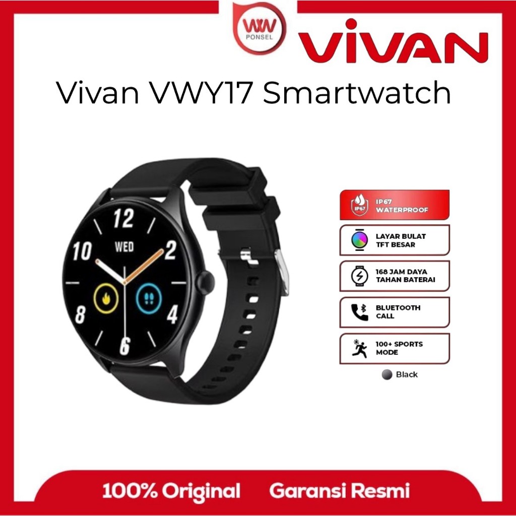 Jual VIVAN VWY17 SmartWatch TFT Screen 100+ Sports Mode Health ...