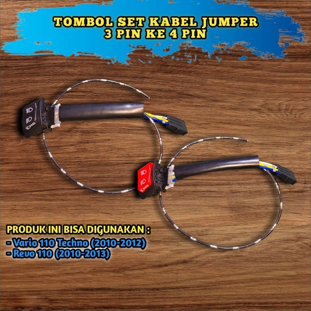 Jual TOMBOL PASS BEAM SET KABEL JUMPER 3 PIN KE 4 PIN | Shopee Indonesia