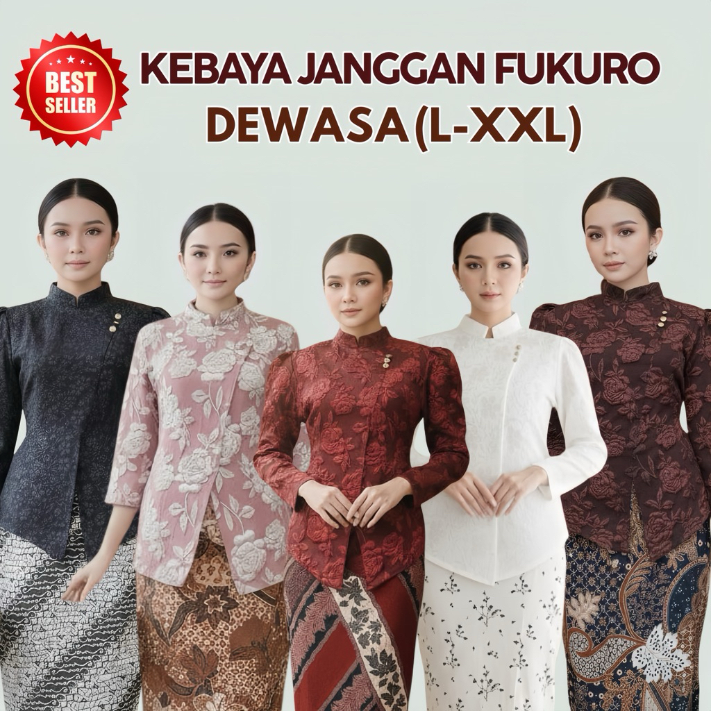 Jual KEBAYA JANGGAN FUKORO JAGUARD KEBAYA JANGGAN DEWASA MOTIF BUNGA ...
