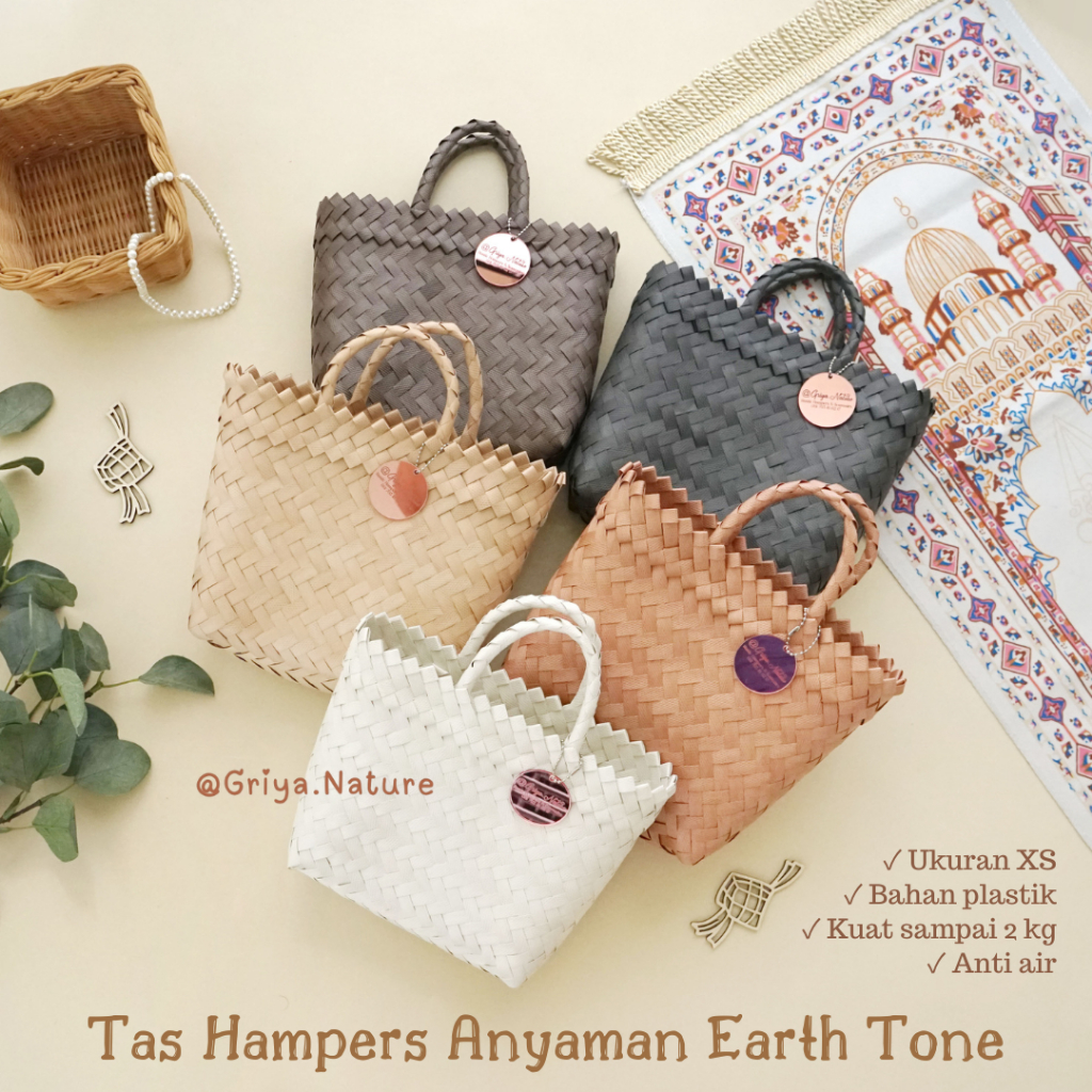 Jual Tas Anyaman Plastik EARTH TONE Mini ukuran XS | Tas Hampers ...