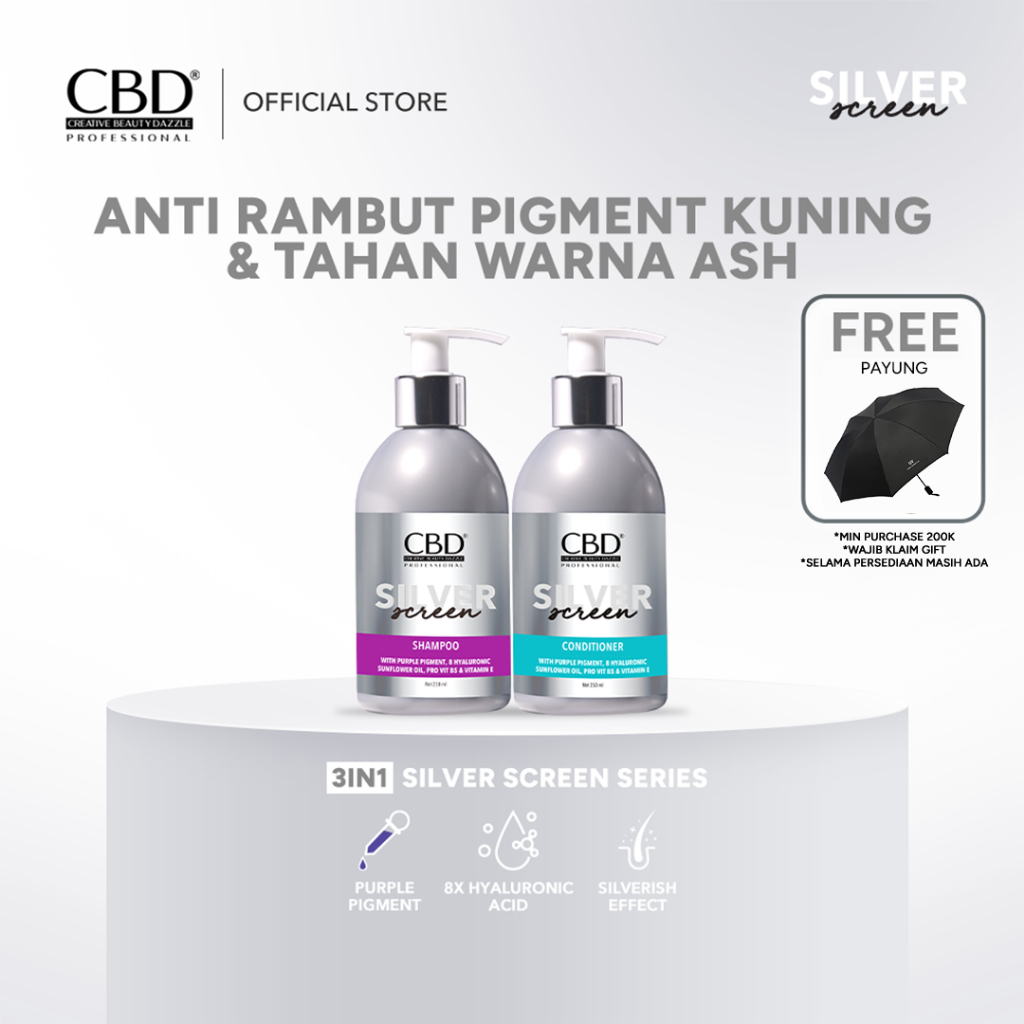 Jual CBD Silver Screen Shampoo + Conditioner 250ml | Shopee Indonesia