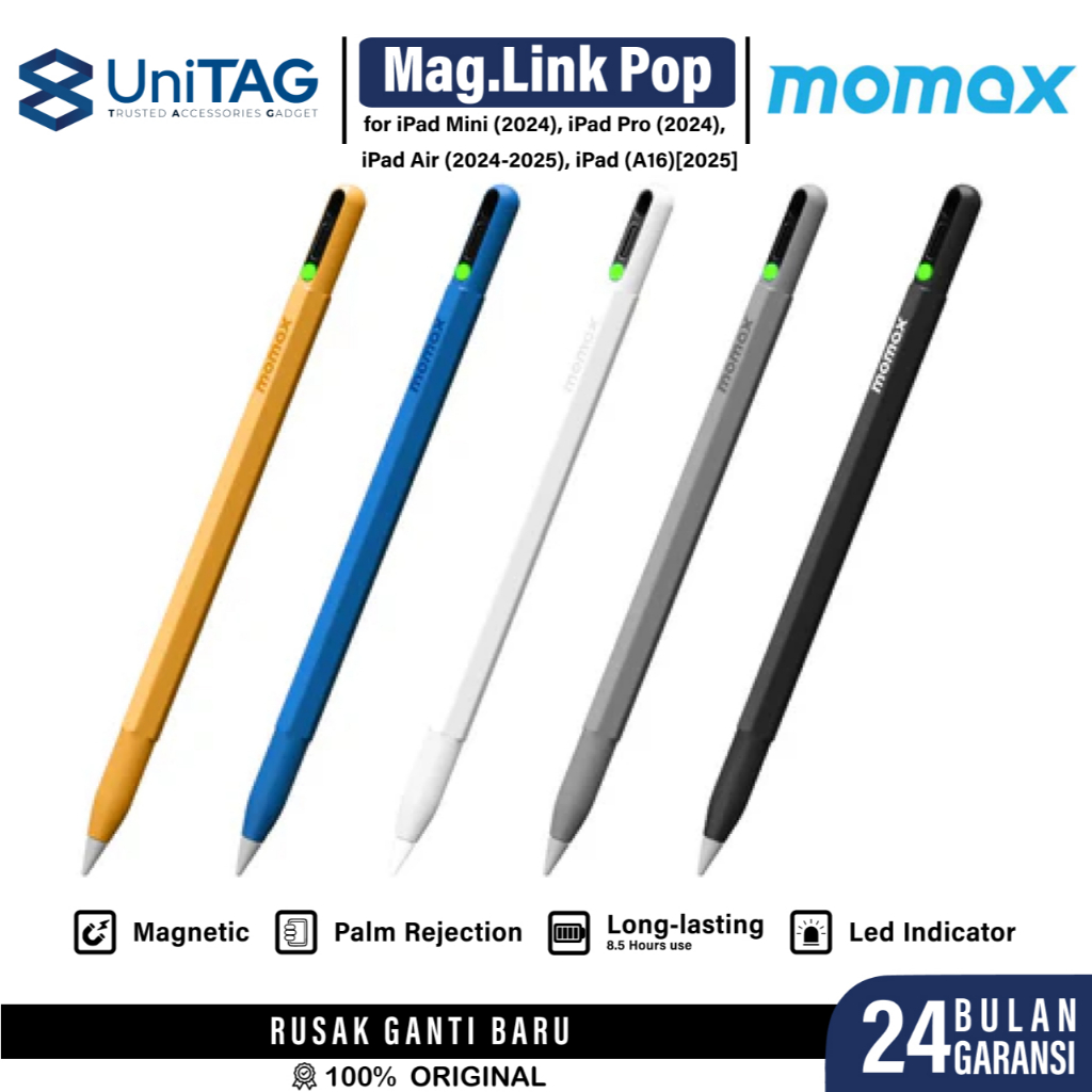 Jual Momax Stylus Pen For iPad Mini Mag.Link Pop Active Pencil Magnetic ...