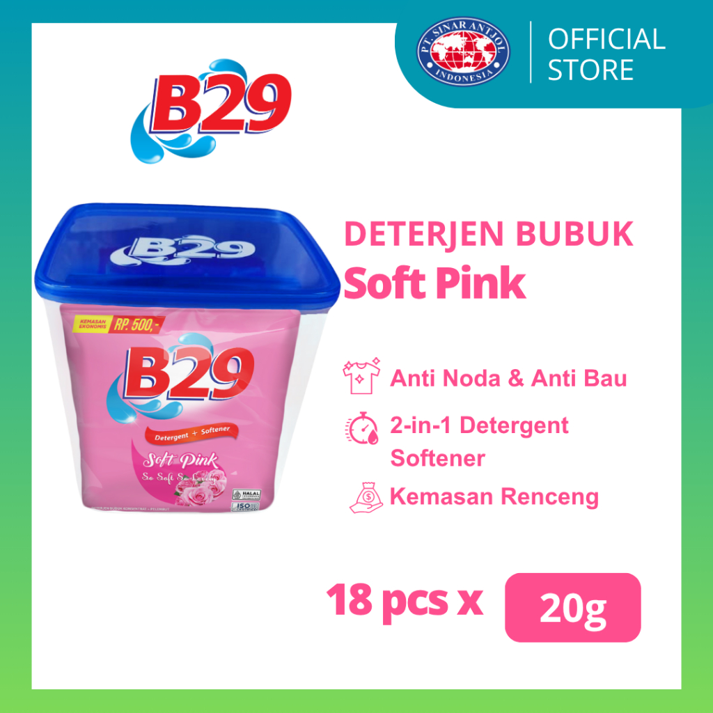 Jual B29 Deterjen Bubuk 18 x 20g SnackBOX | Detergent Anti Noda & Anti ...