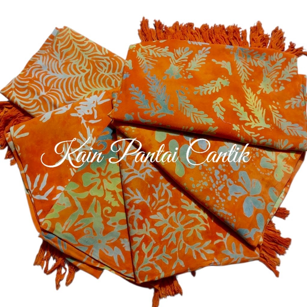 Jual KainPantaiCantik - FULL STAMP ORANGE - Kain Pantai Bali | Shopee ...