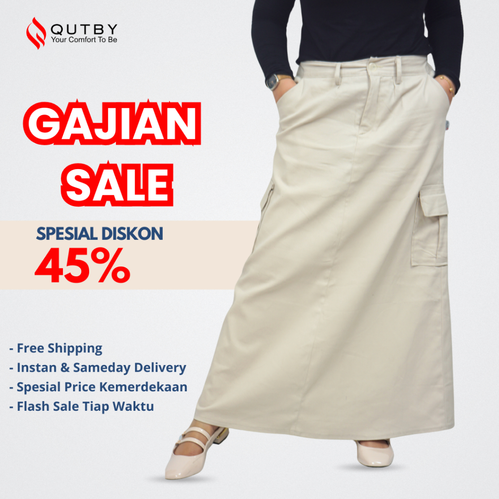 Jual QUTBY - ROK ALINE CARGO KOREAN STYLE JUMBO / ROK A LINE WANITA ...