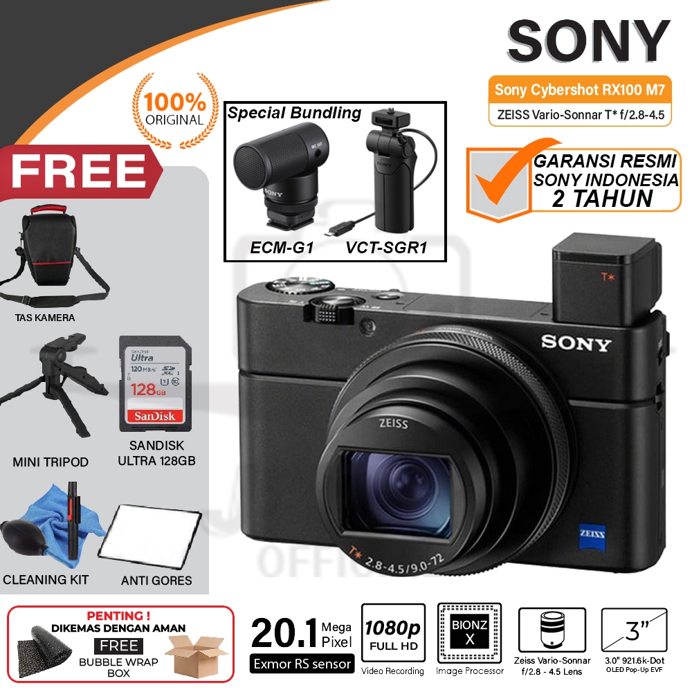 Jual Sony Cybershot RX100 VII Digital Pocket Camera with Sony ECM G1 ...