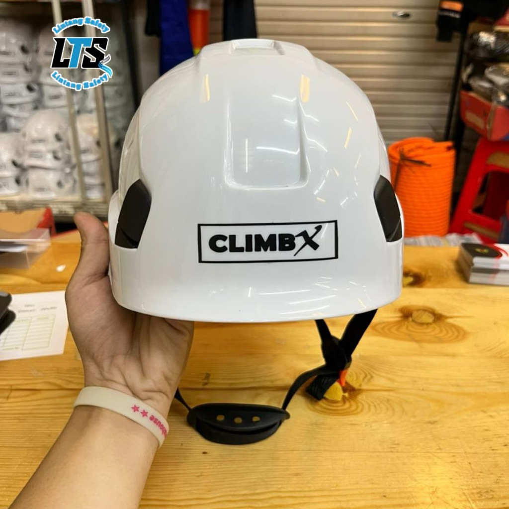 Jual Helm Safety merk ClimbX Tali Dagu 4 Poin / Helm Climbing Panjat ...