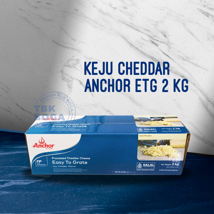 Jual Anchor Cheddar ETG ( 2 kg ) Keju Chedar Easy to Grate Cheese ...