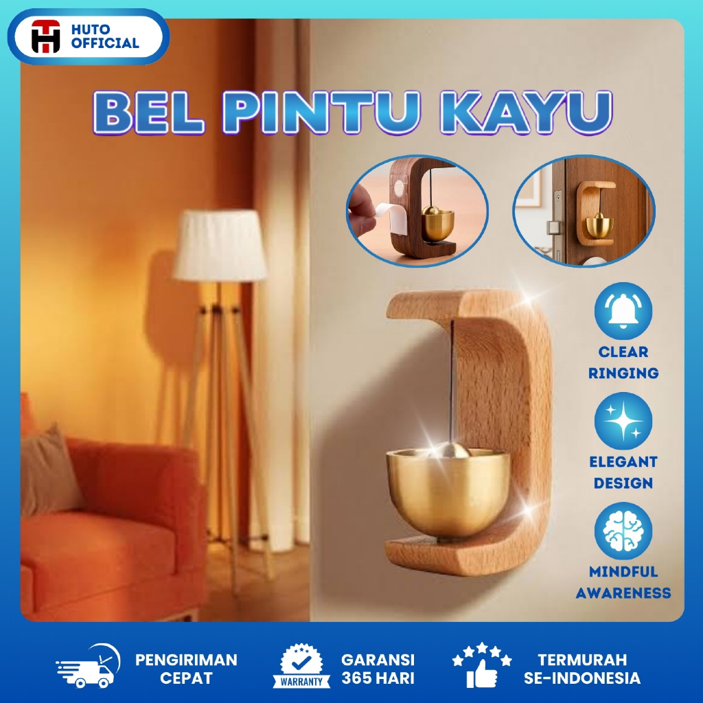 Jual HUTO Bel Pintu Kayu Magnet Lonceng Kuningan Mini Gantung Alarm ...