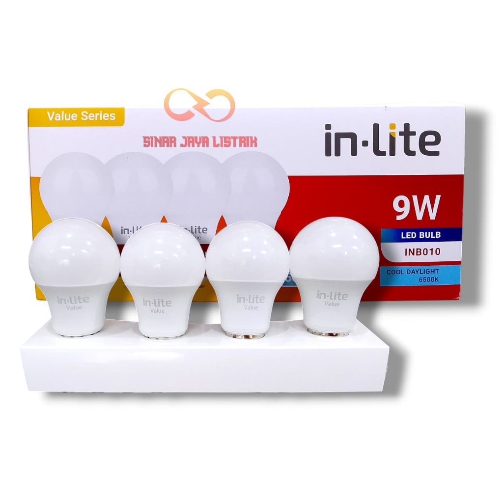 Jual Lampu LED bohlam In-Lite INB010 9W Value Series Paket 4 Pcs (Beli ...