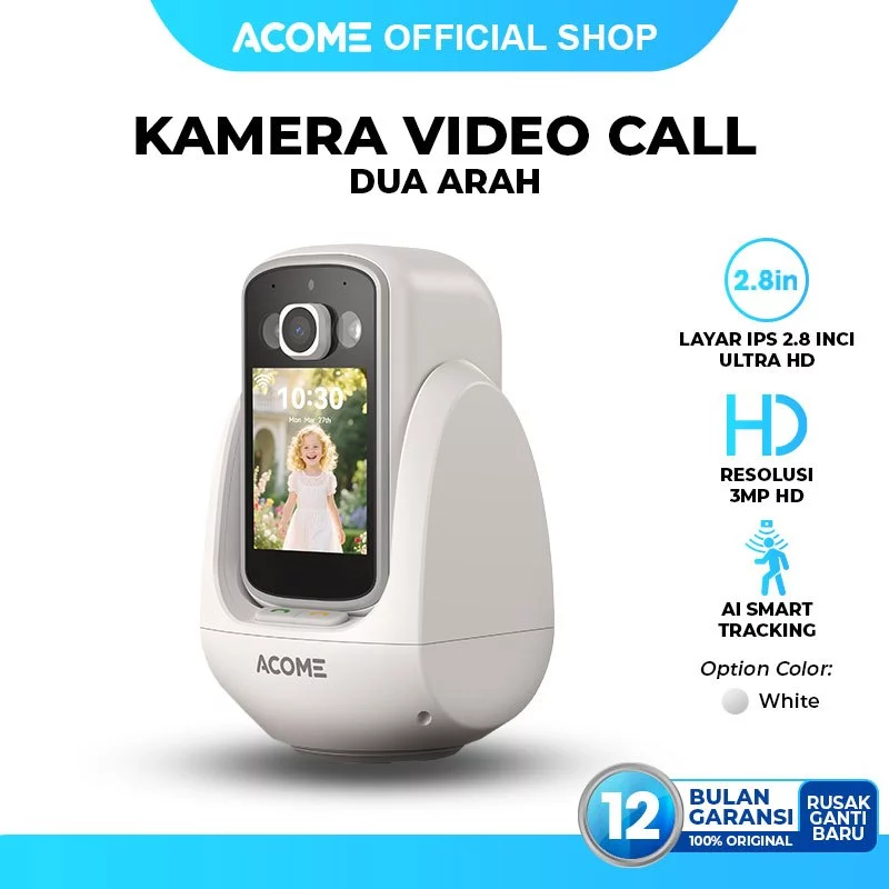 Jual ACOME APC-V01 CCTV WiFi Camera Indoor Video Call Screen HD 1296P ...