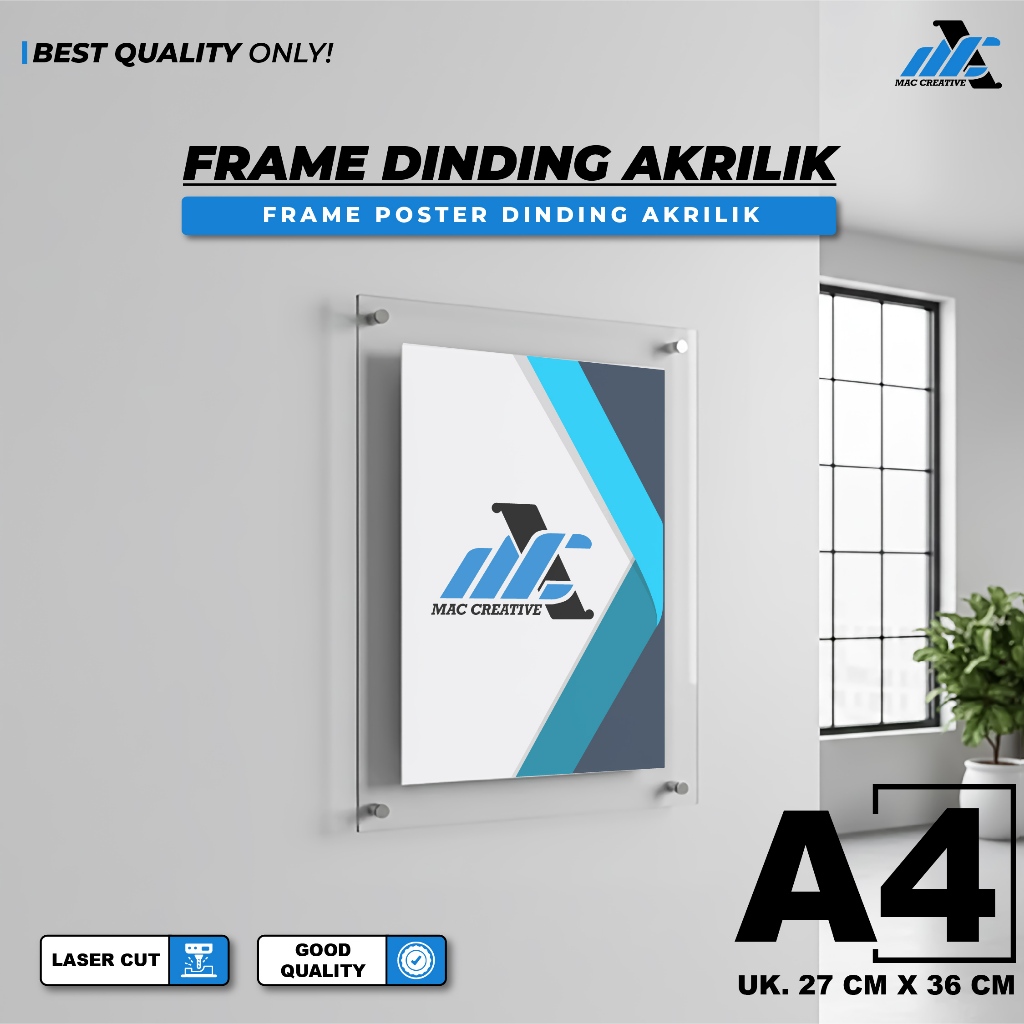 Jual Frame Dinding Akrilik A4 - Bingkai Poster Dinding - Frame Display ...