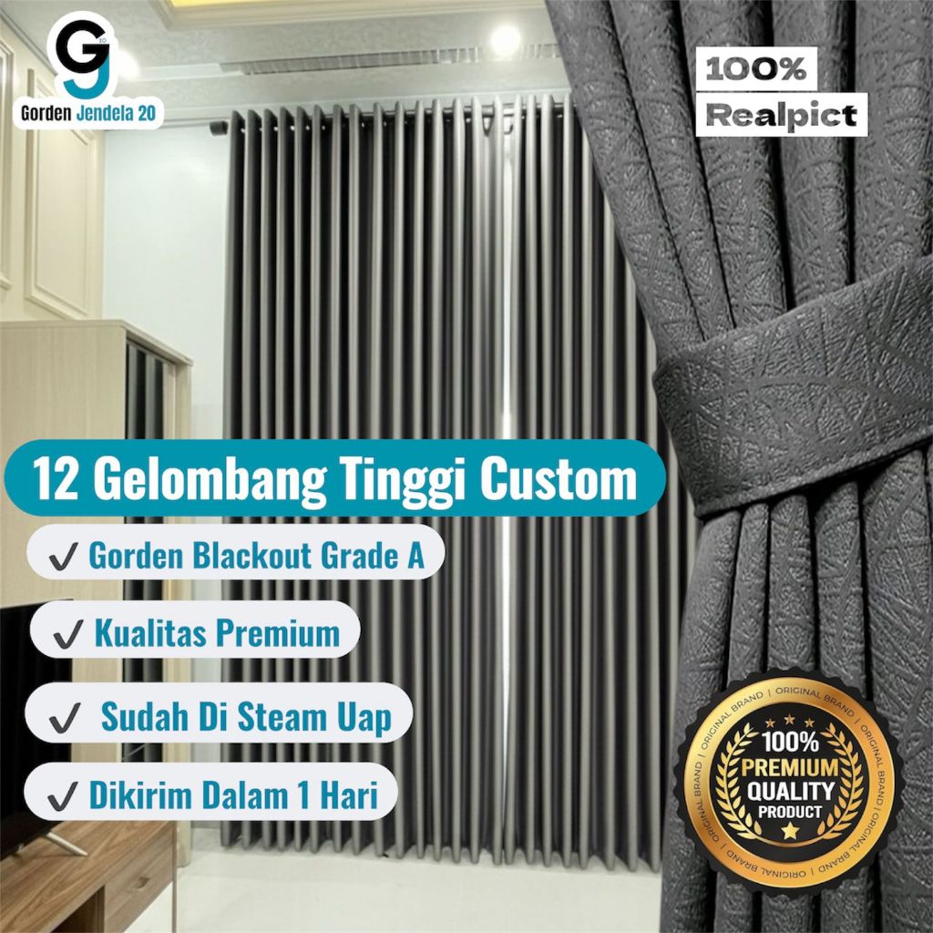 Jual Gorden Blackout Import 12 gelembung Tinggi 300-350cm gorden ...