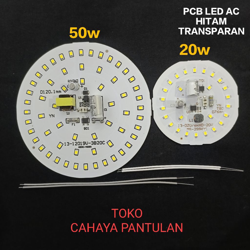 Jual PCB LED AC HITAM TRANSPARAN 20 50 WATT / MESIN LAMPU LED | Shopee ...