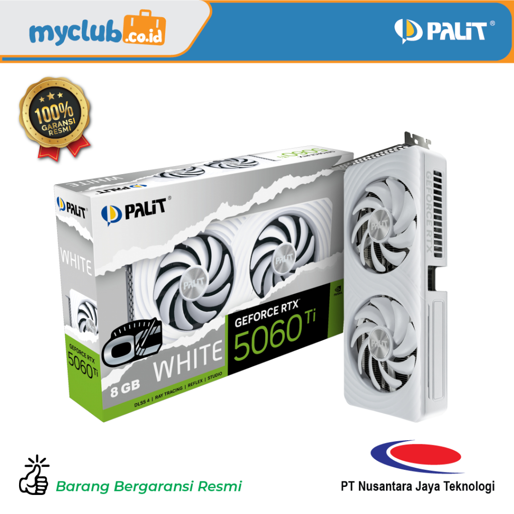 Jual Palit VGA GeForce RTX 5060 Ti White OC 8G GDDR7 128bits | Shopee ...