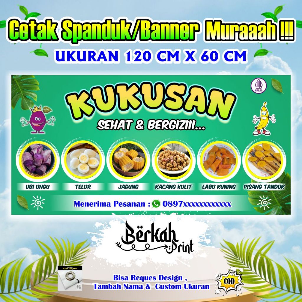 Jual Spanduk Banner Kukusan Sehat Ukuran 120 cm x 60 cm | Shopee Indonesia