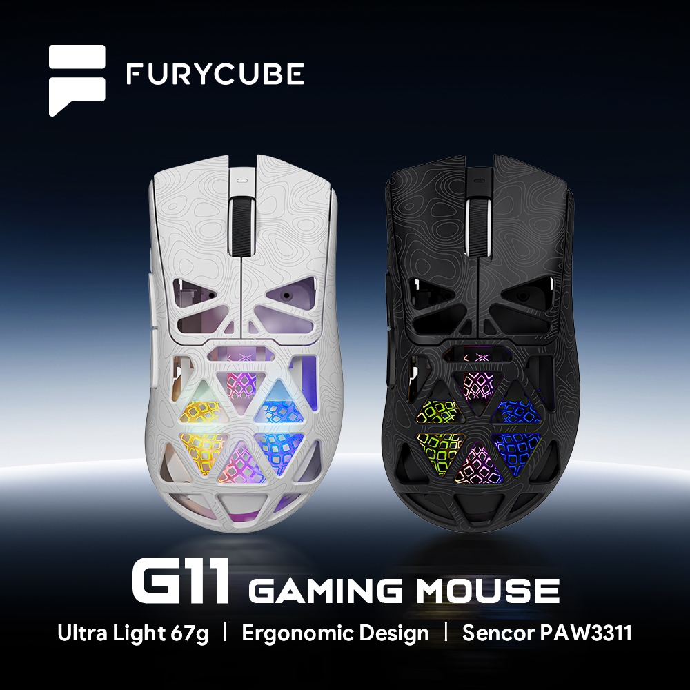 Jual FURYCUBE G11 Mouse Contours Wireless Mice PAW3311 Sensor with ...