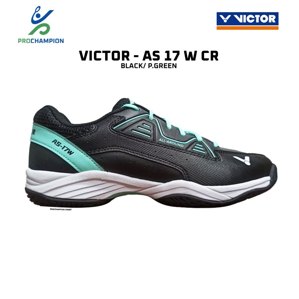 Jual Sepatu Badminton VICTOR AS 17 W CR Black P.Green | Shopee Indonesia