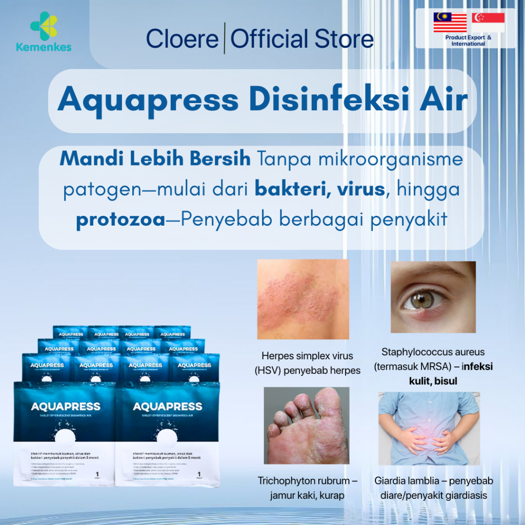 Jual Pemberish air Aquapress Tablet Disinfeksi Air Twin Packs basmi ...