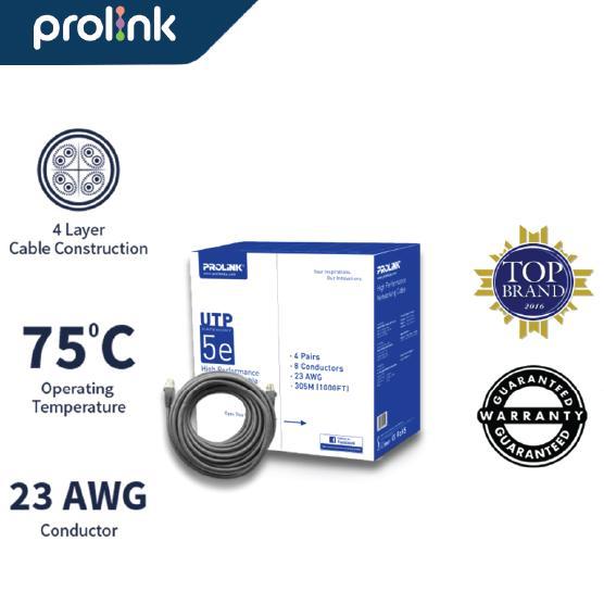 Jual Kabel UTP Prolink Cat 5E Kabel Lan Cat 5 e original 300M | Shopee ...