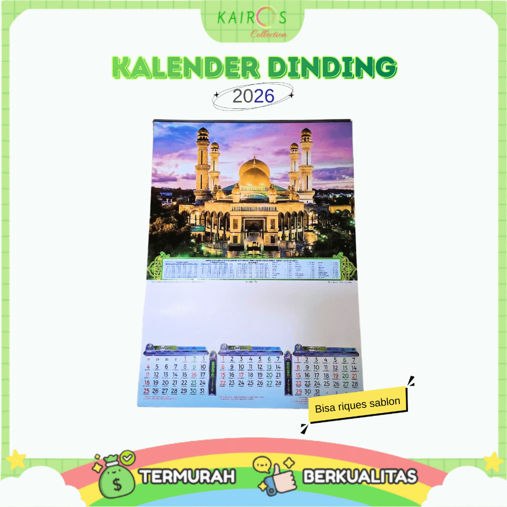 Jual Kalender Dinding Triwulan Tahun 2026 Bisa Custom Sablon | Shopee ...