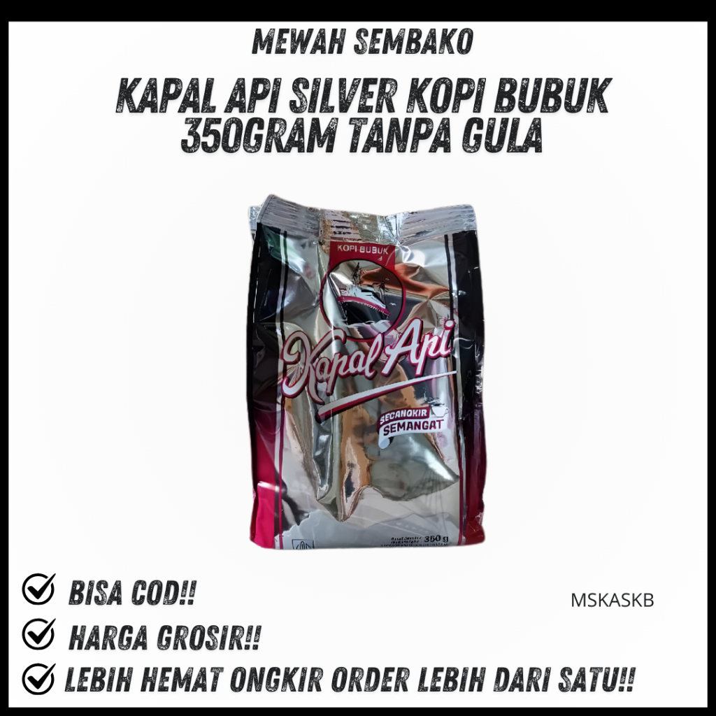 Jual Kapal Api Silver Kopi Bubuk 350gram Tanpa Gula | Shopee Indonesia