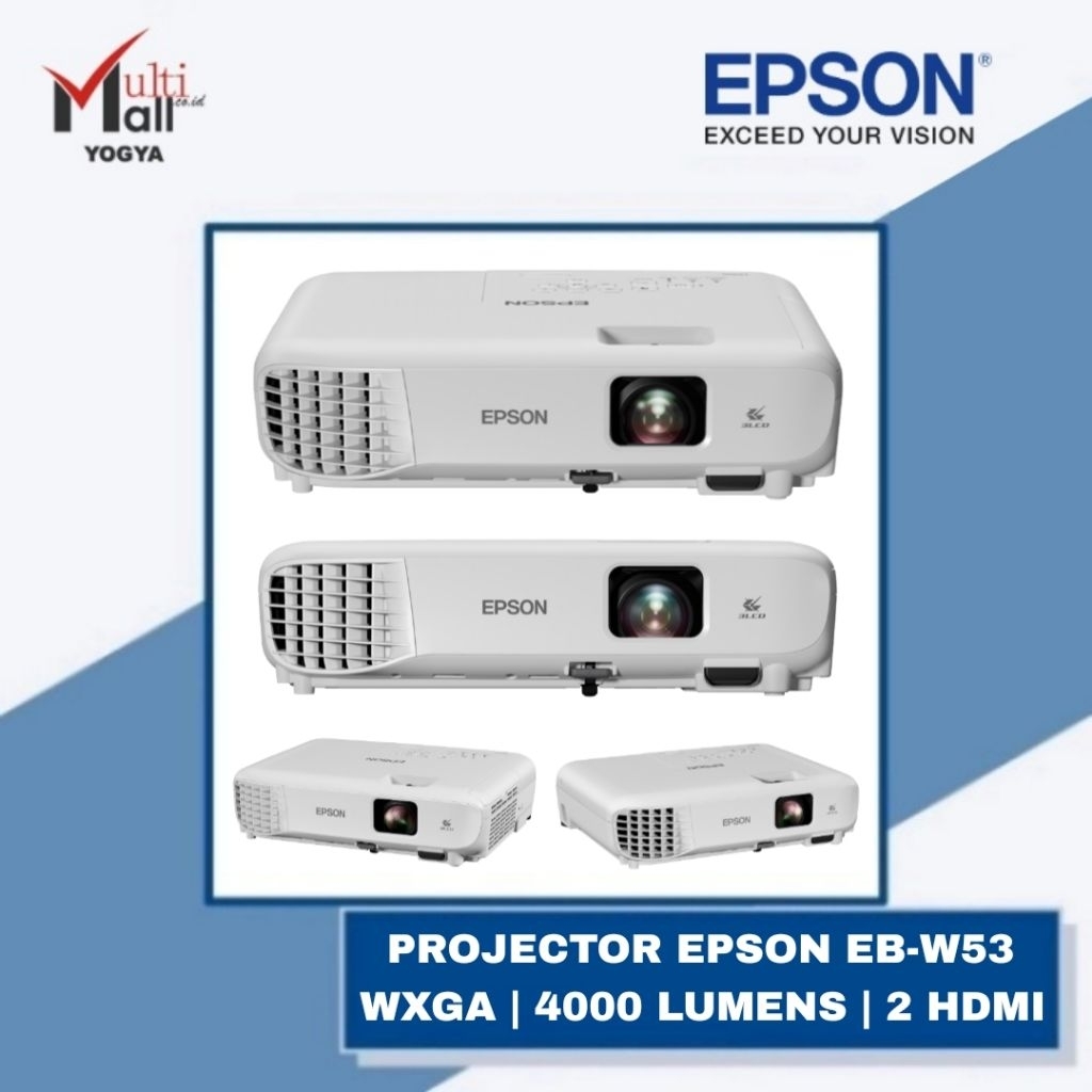 Jual Epson Projector W53 WXGA 4000 Lumens 3LCD Proyektor EB-W53 WXGA ...