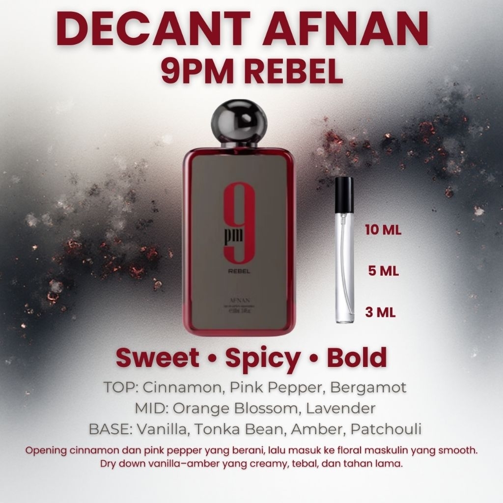 Jual Decant Afnan 9PM Rebel | Fresh Spicy Clean Modern | Tahan Lama ...