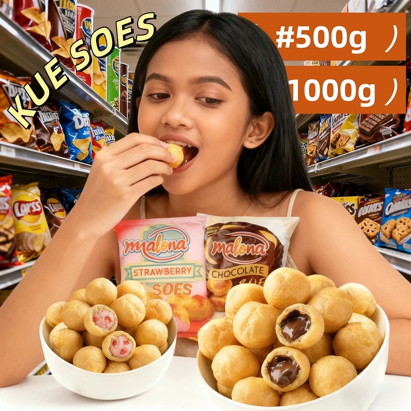Jual COD Soes Coklat Cokelat 500g/1kg/Update kemasanterbaru / merekbaru/Malona/halal Kue Sus ...