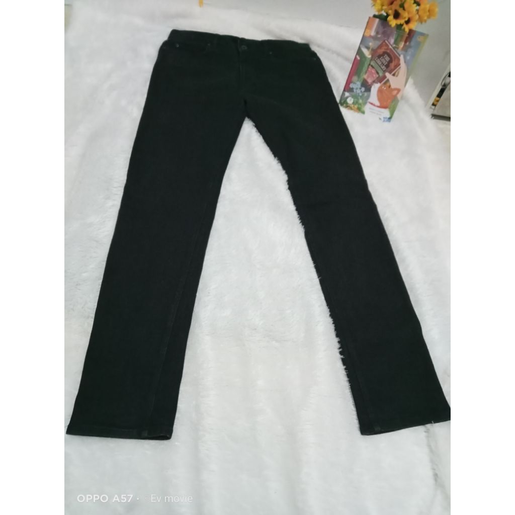 Jual celana panjang jeans hitam slim Stretch | Shopee Indonesia