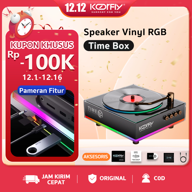 Jual Speaker Vinyl RGB Time Box Mini Portable Retro Bentuk Vinyl Record ...