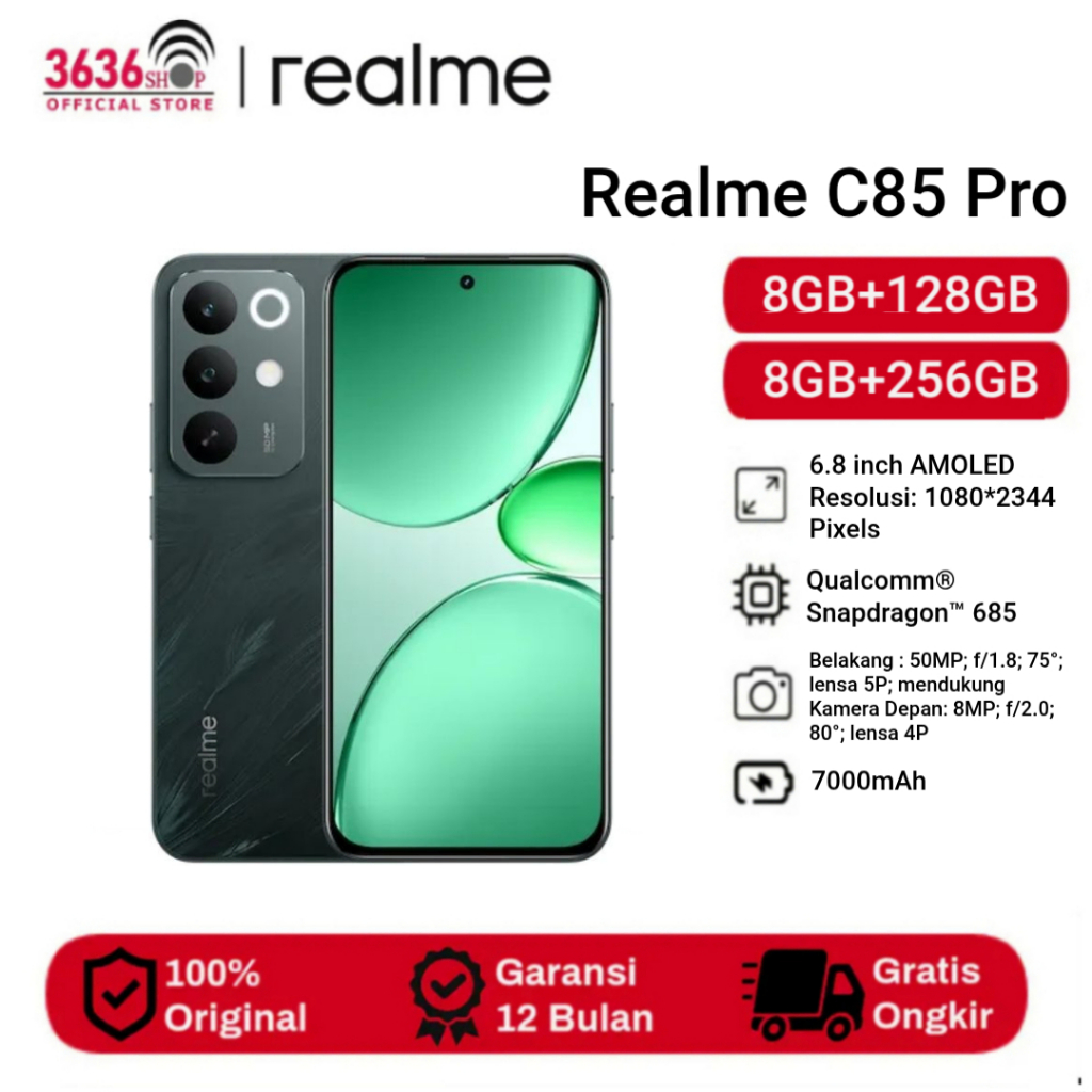 Jual Realme C85 Pro NFC [8GB+128GB] [8GB+256GB] - AMOLED 6.8 inches ...