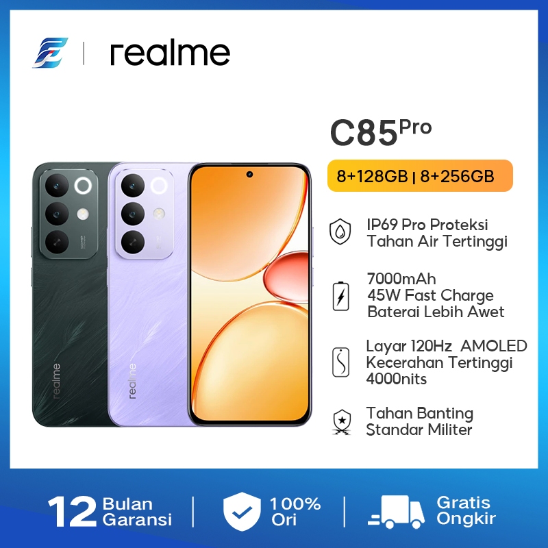 Jual Realme C85 Pro 8+128GB/8+256GB 7000mAh Titan Battery | IP69 Pro ...
