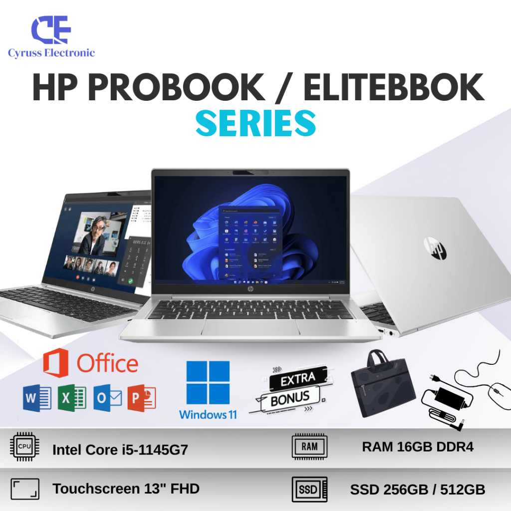 Jual HP Elitebook / Probook Intel Core i5 i7 RAM 16GB SSD 256GB Win 11 ...