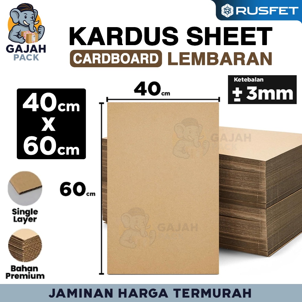 Jual KARDUS SHEET Lembaran Single Wall Corrugated Cardboard Karton ...