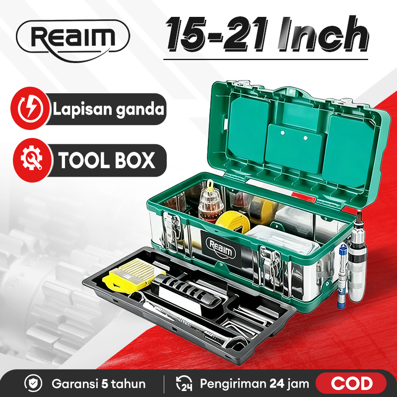Jual Reaim Tool Box Besar 15-21 Inch Bahan PP Besi Baja/Stainless Steel ...