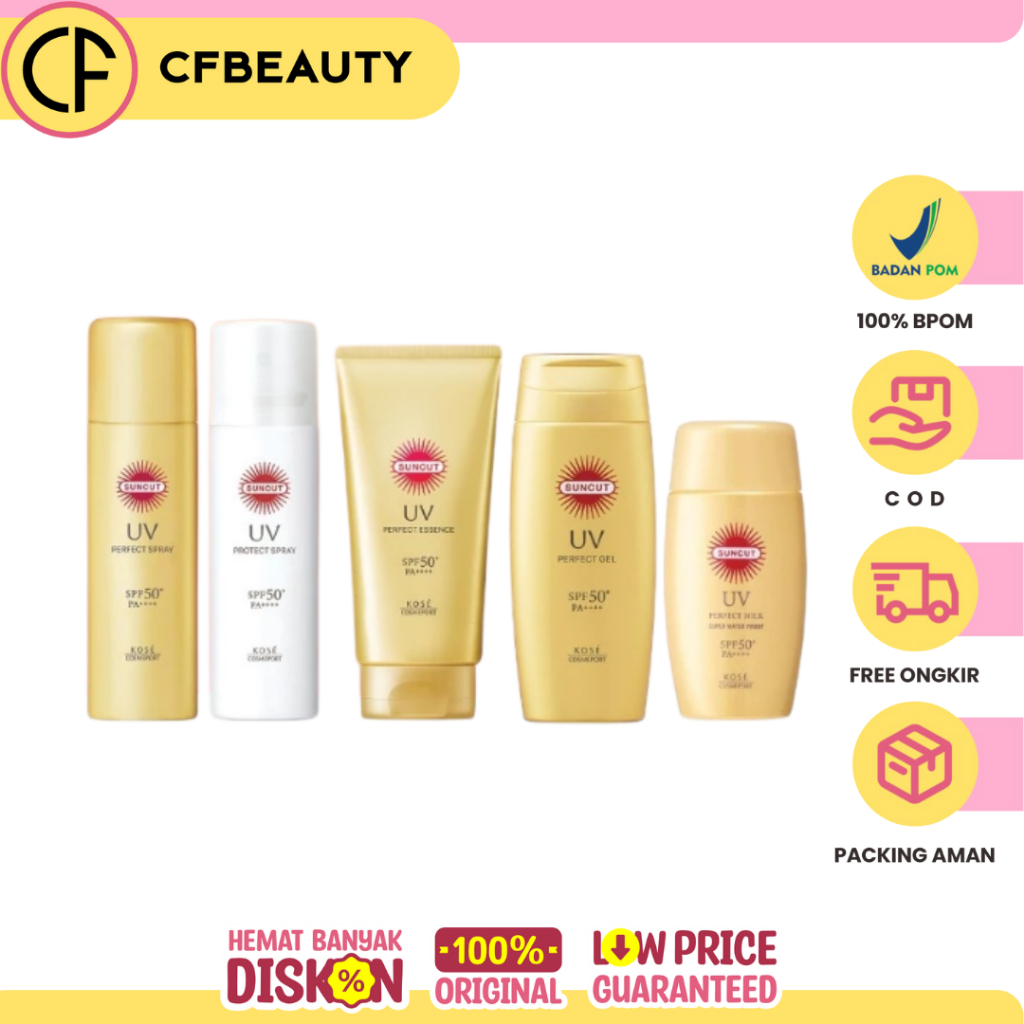 Jual KOSE SUNCUT UV Sunscreen SPF50+ PA++++ (Perfect Gel/Milk/Essence ...